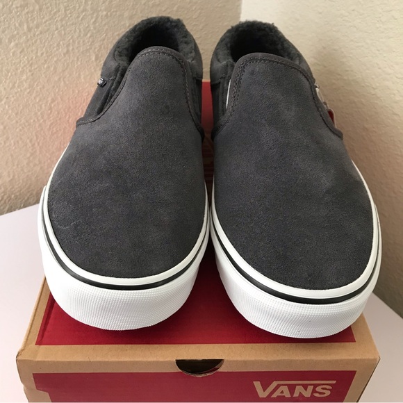 Vans | Shoes | Vans Asher Mens Shoes Gray Suede Faux Fur Lining | Poshmark